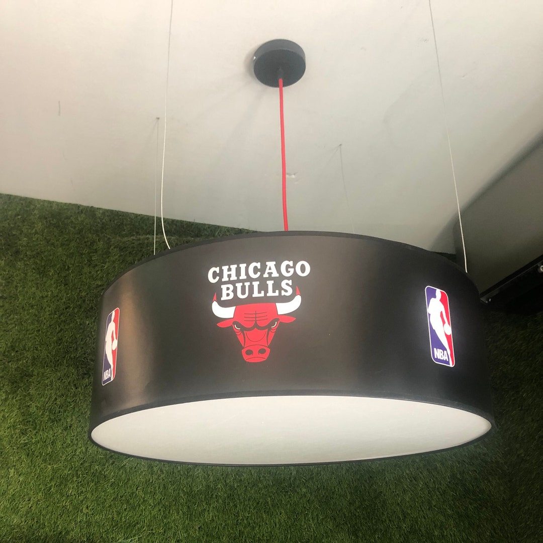 Handmade Personalized FAN Lamp Chicago Bulls NBA Logo Drum Lampshade ...