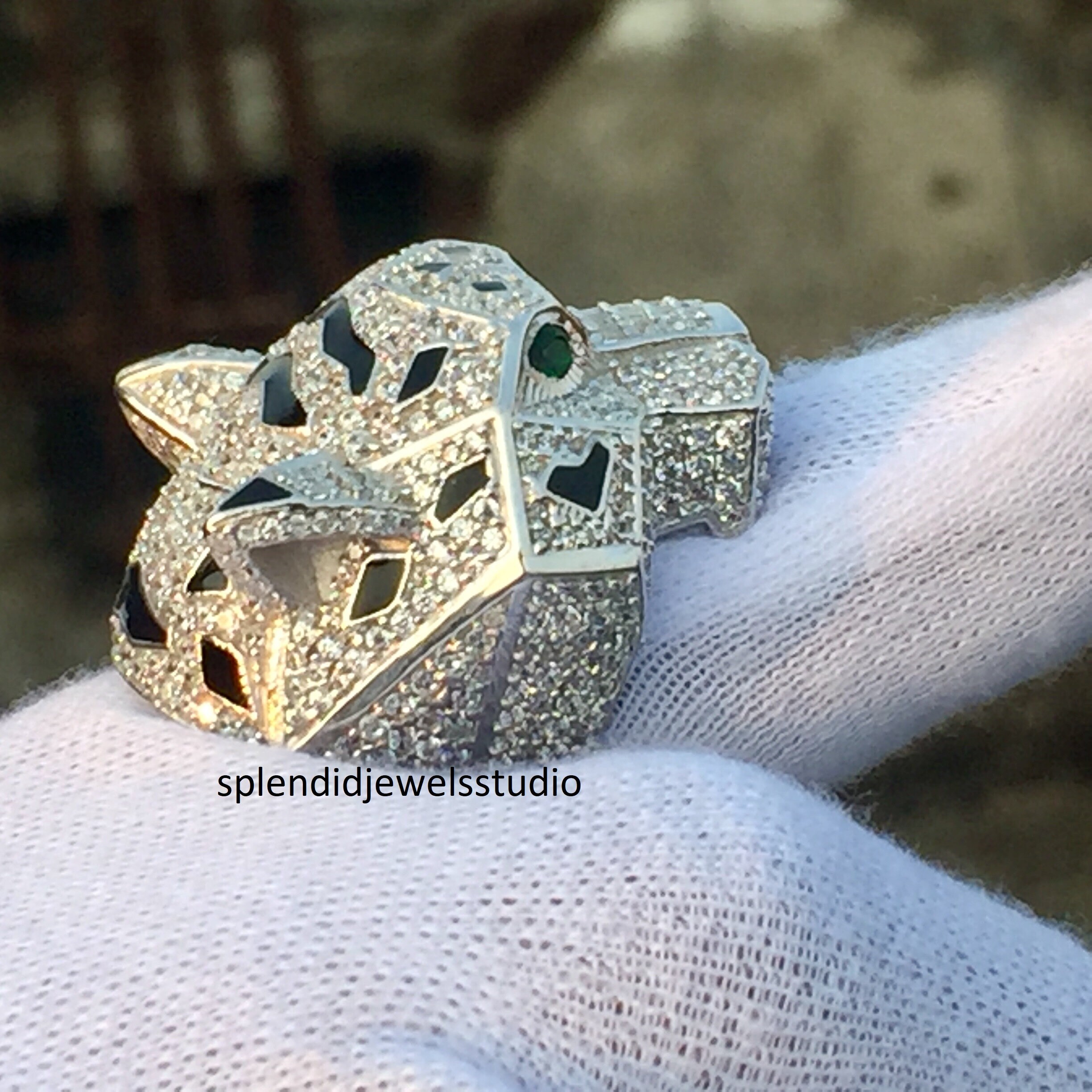 Panther Diamond Rings for Men Panther Face Ring Bikers Ring - Etsy