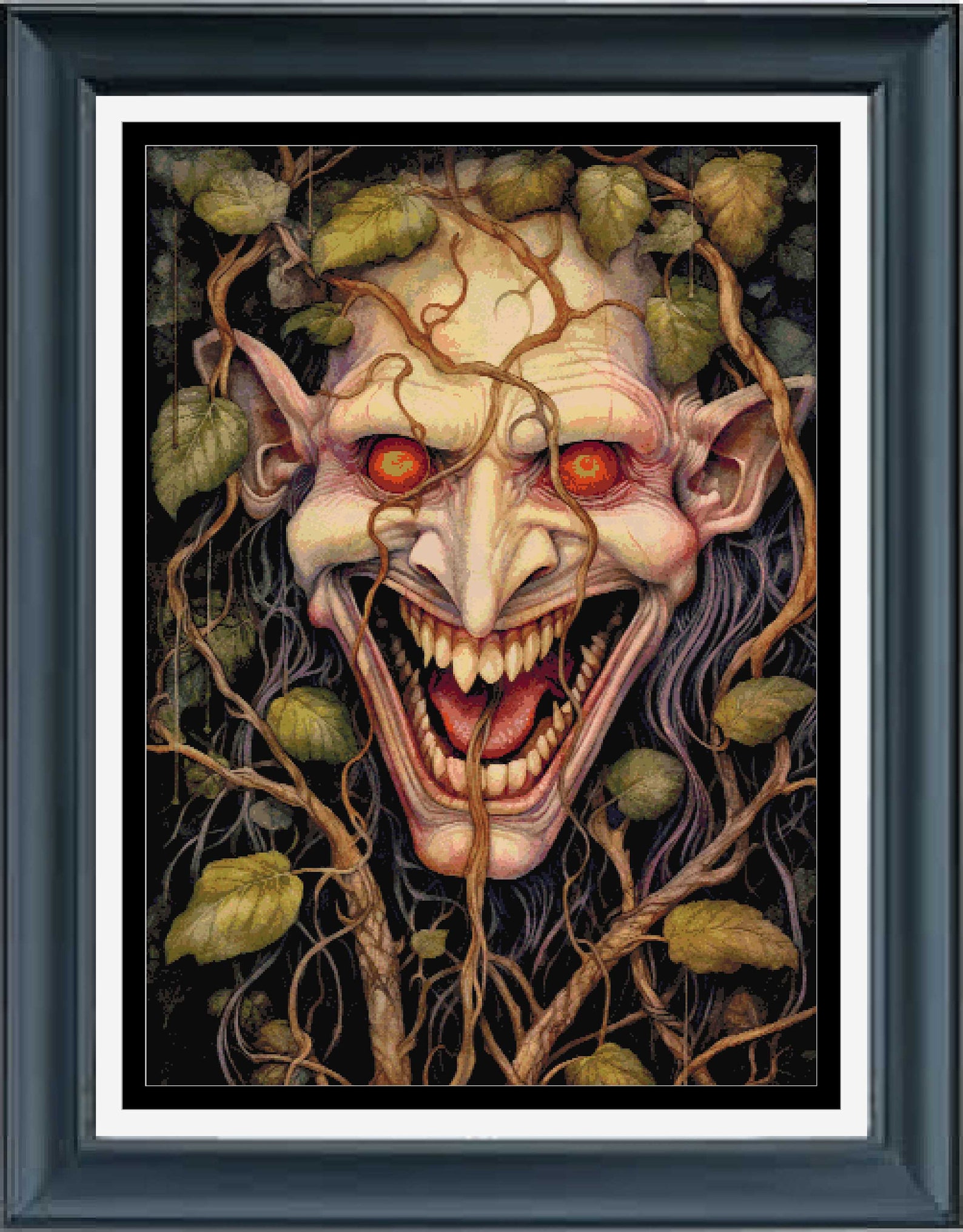 PDF Counted Cross Stitch Pattern - Halloween Vines Goblin. Printable ...