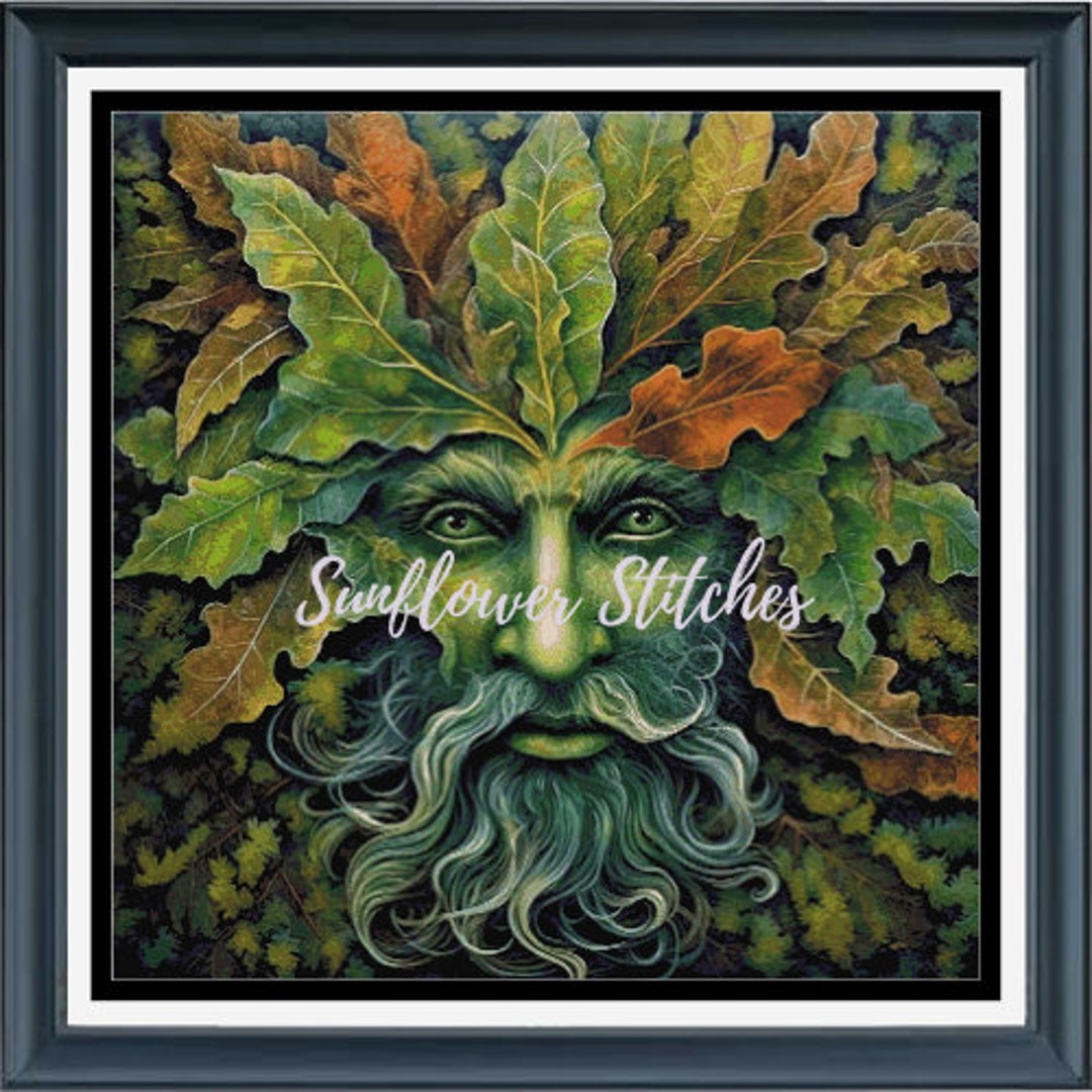 PDF Counted Cross Stitch Pattern - the Green Man. Printable Instant ...