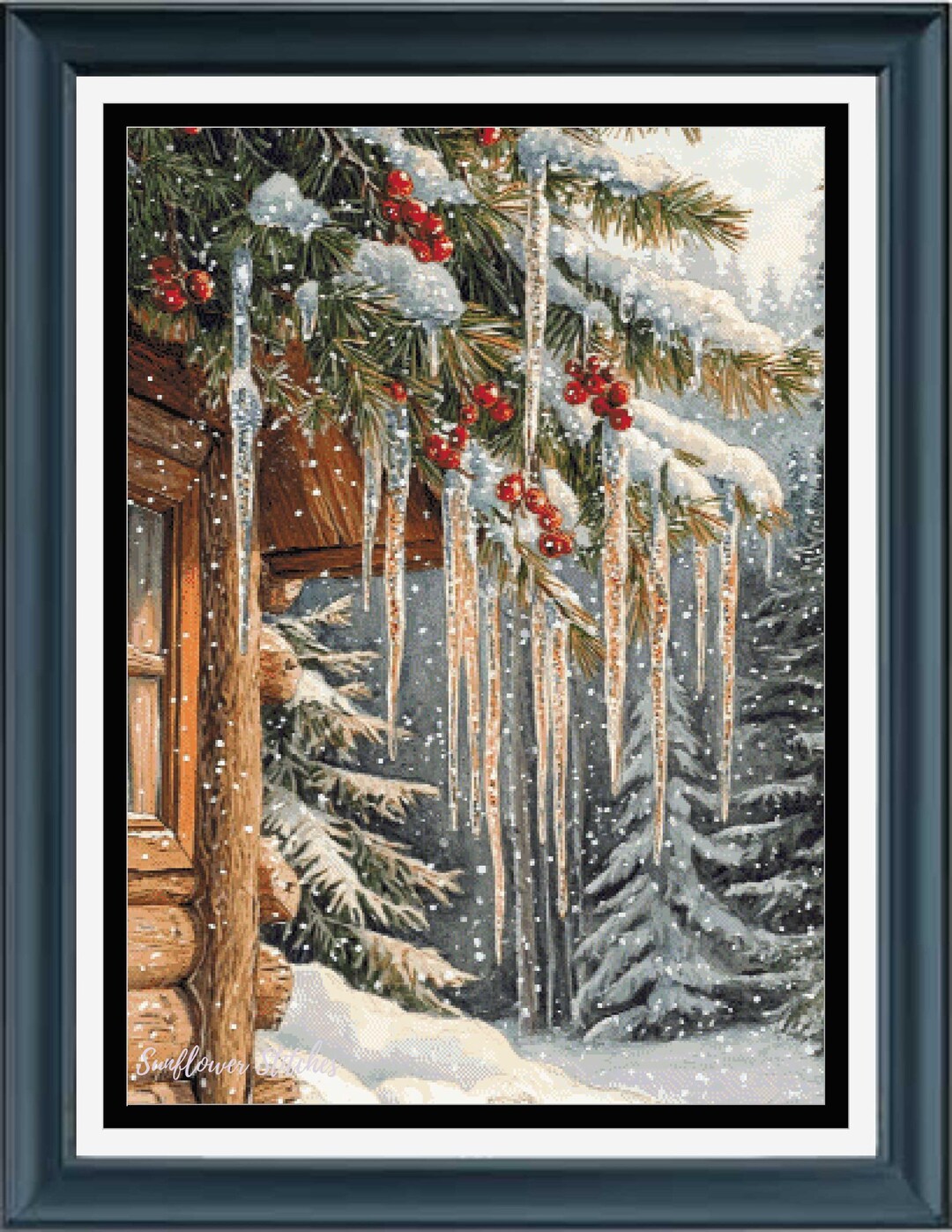 PDF Counted Cross Stitch Pattern - Icicles. Printable Instant Digital ...