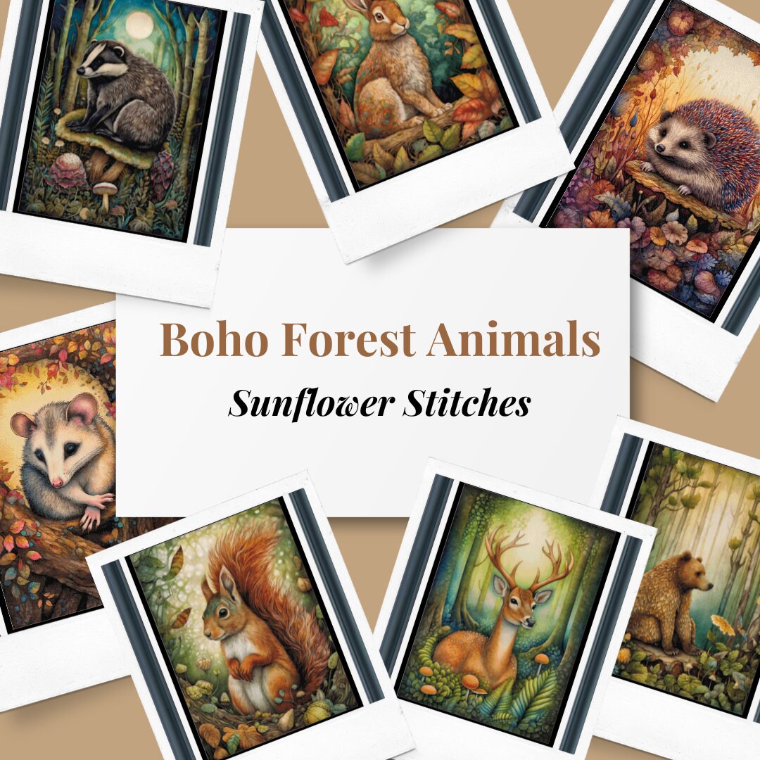 Boho Forest Animals Full Set - Counted Cross Stitch. Pattern Keeper ...