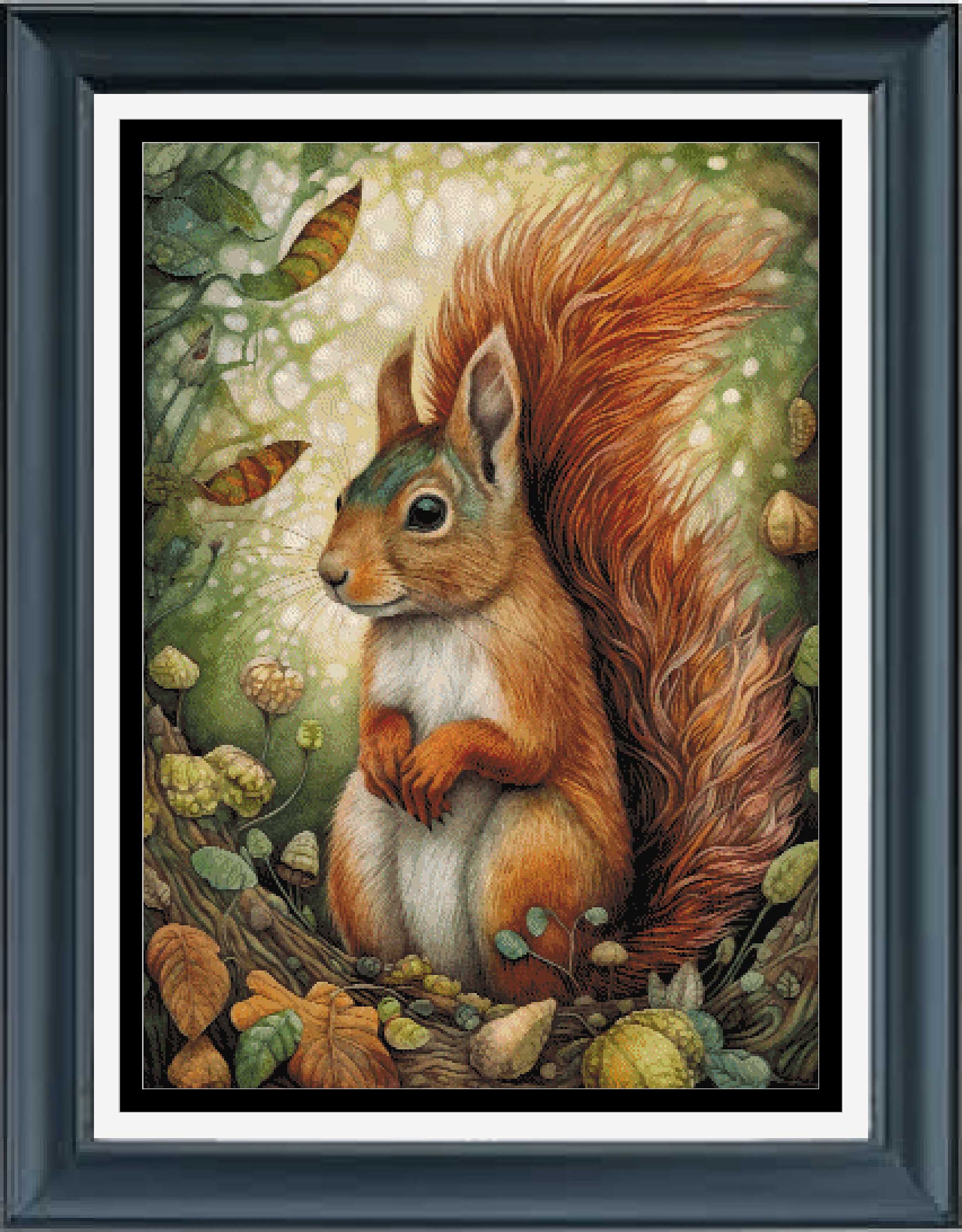 PDF Counted Cross Stitch Pattern - Boho Forest Animals Squirrel ...
