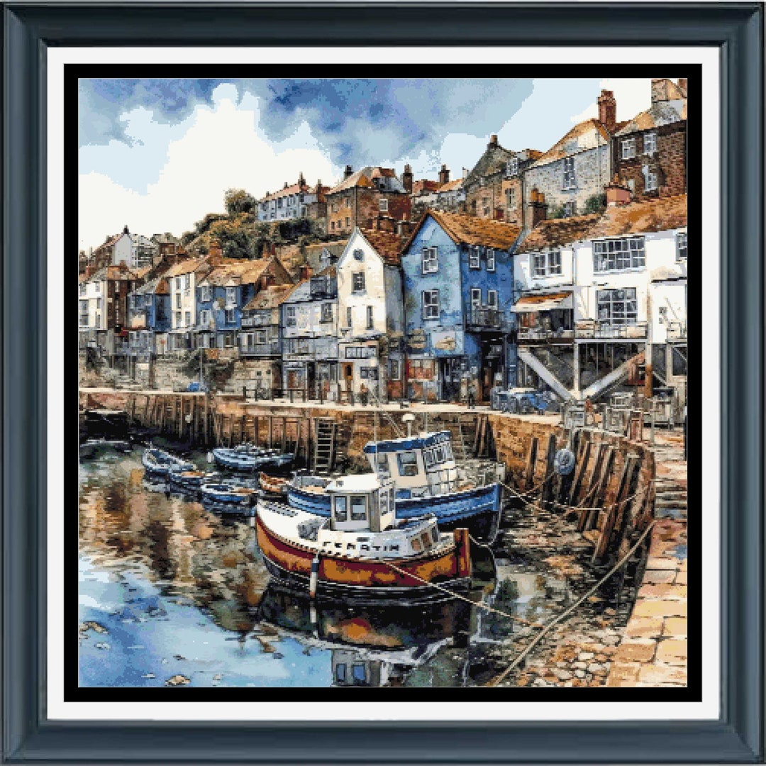PDF Counted Cross Stitch Pattern - the Harbour (small). Printable ...