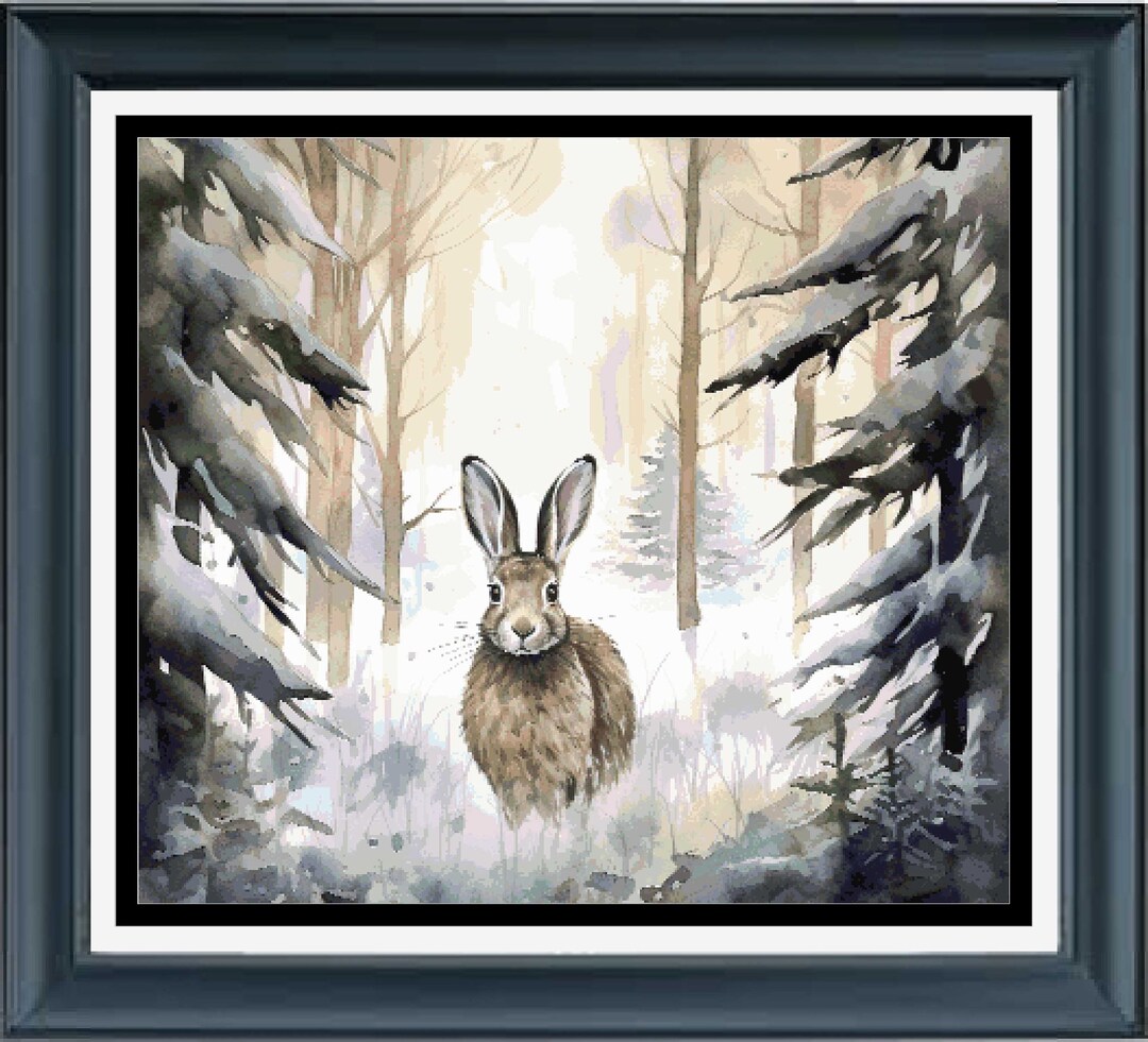 PDF Counted Cross Stitch Pattern - Winter Hare. Printable Instant ...