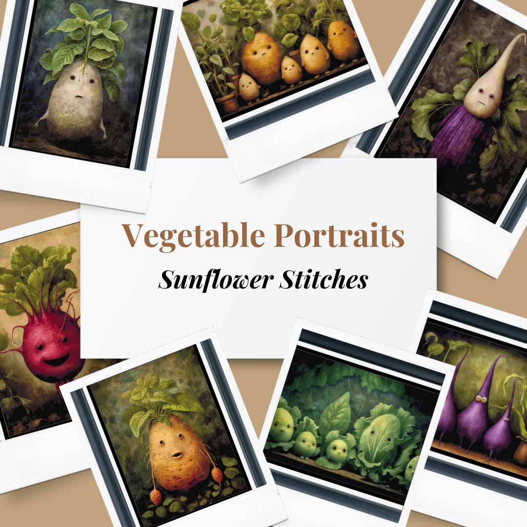 Vegetable Portraits Full Set - Counted Cross Stitch. Pattern Keeper ...