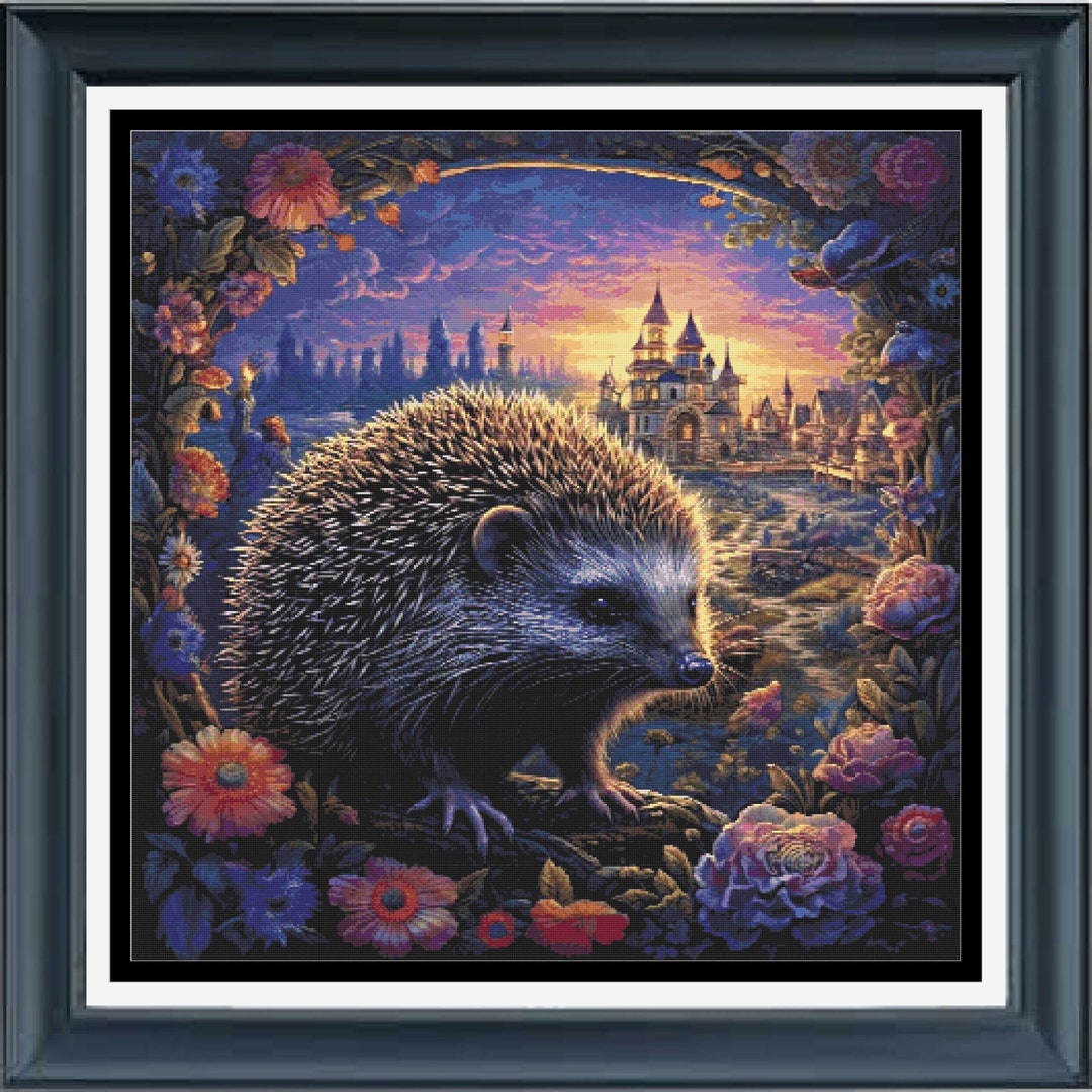 PDF Counted Cross Stitch Pattern - Floral Hedgehog. Printable Instant ...