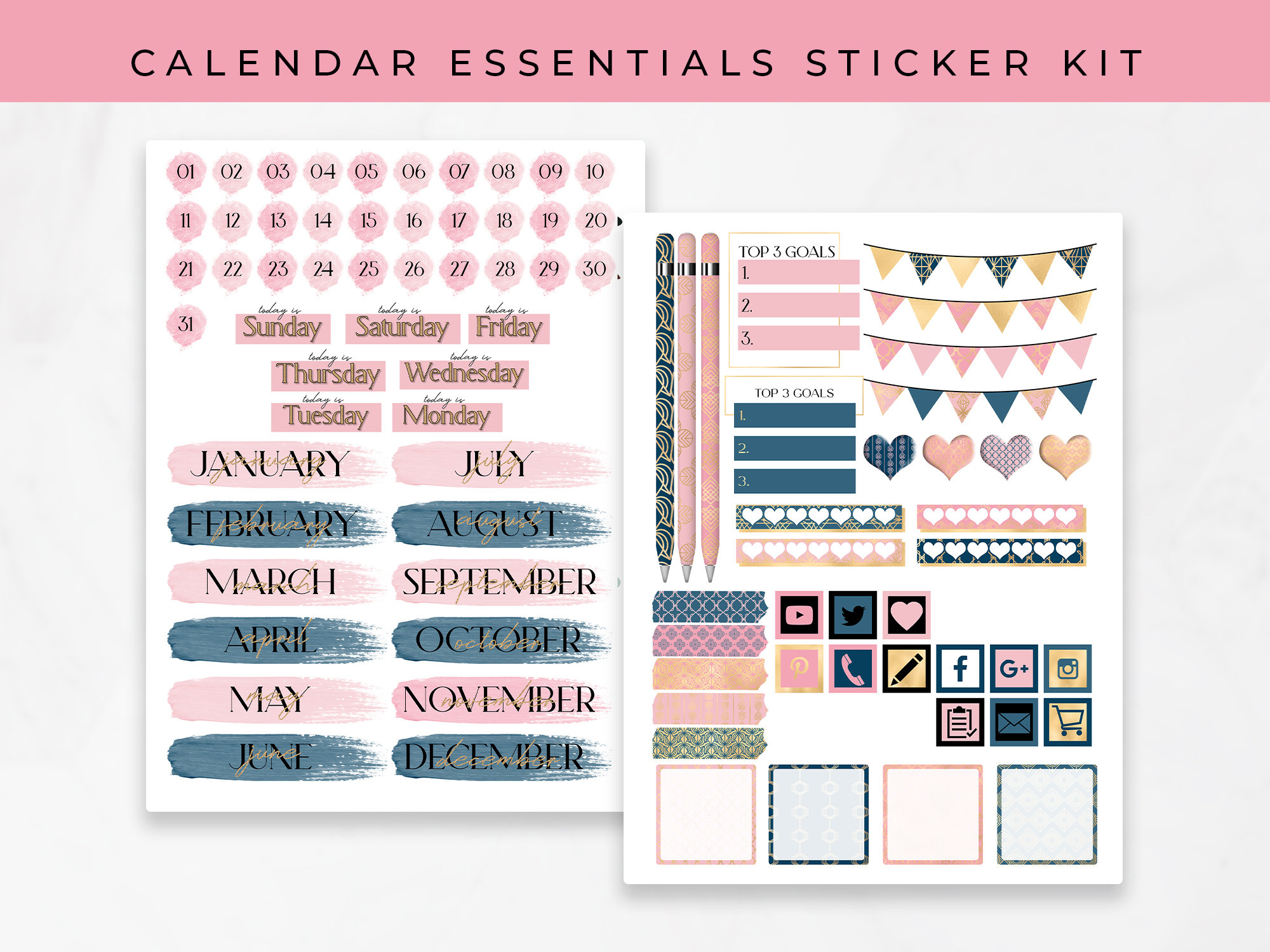 Digital Planner Stickers Digital Stickers Goodnotes - Etsy UK