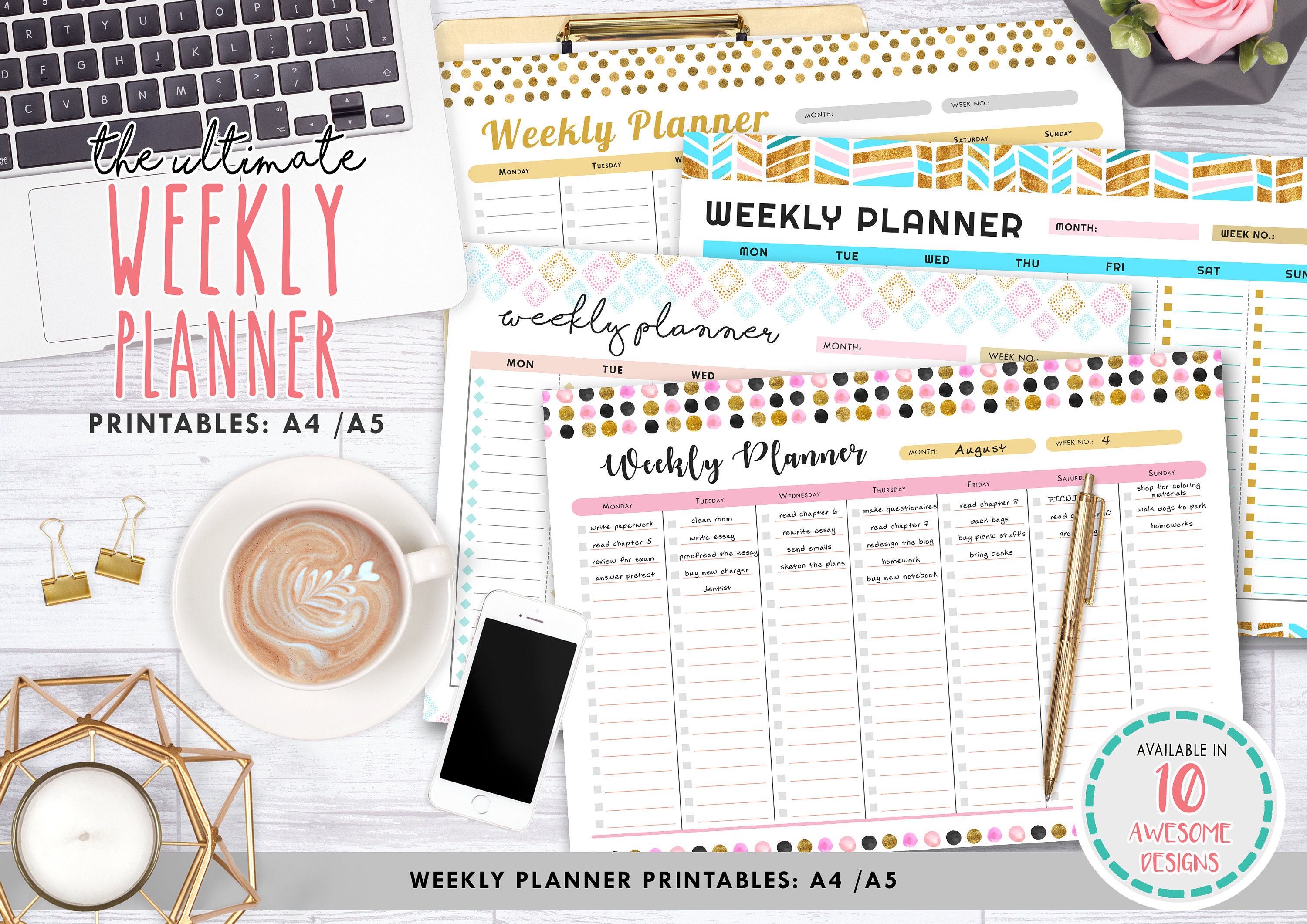 The Ultimate Weekly Plannerstudent Agenda Desk Notepad to | Etsy