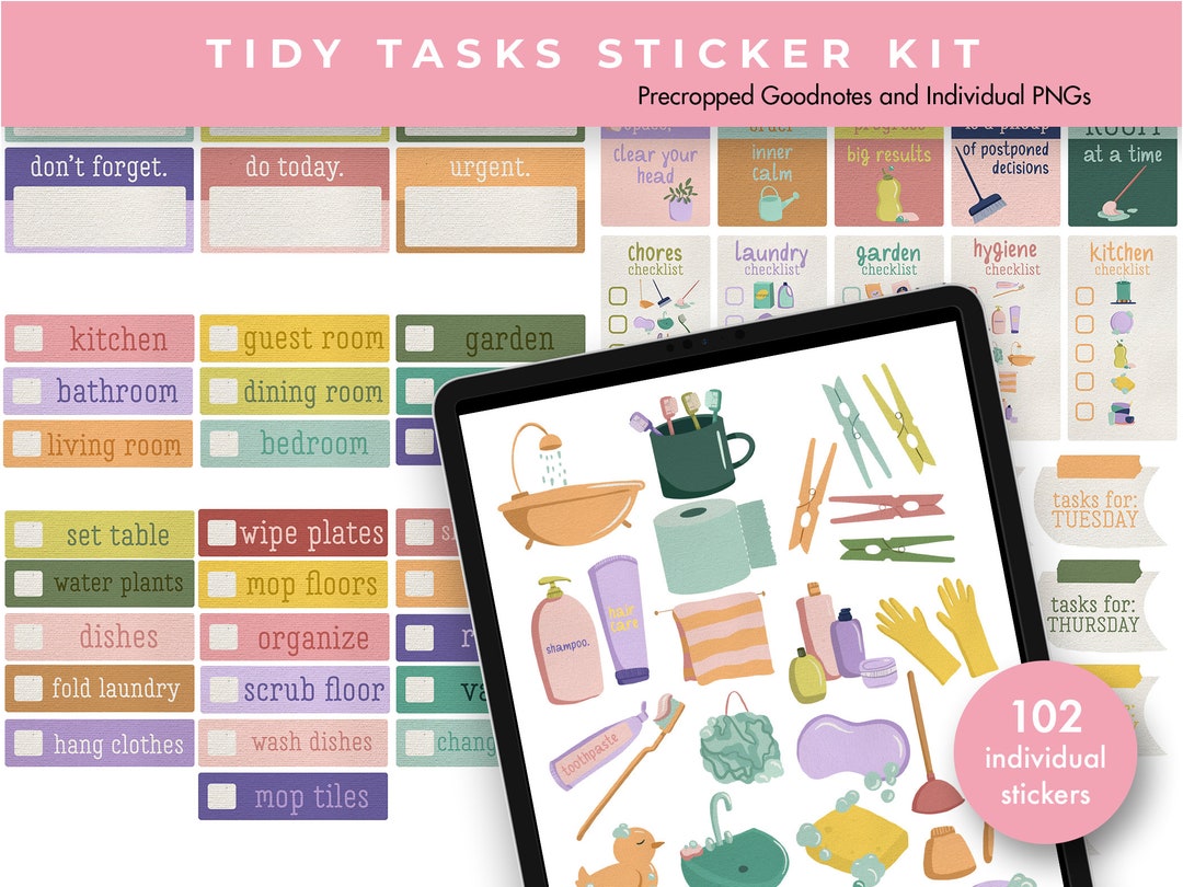 Cleaning Digital Planner Stickers Digital Stickers Goodnotes Digital ...