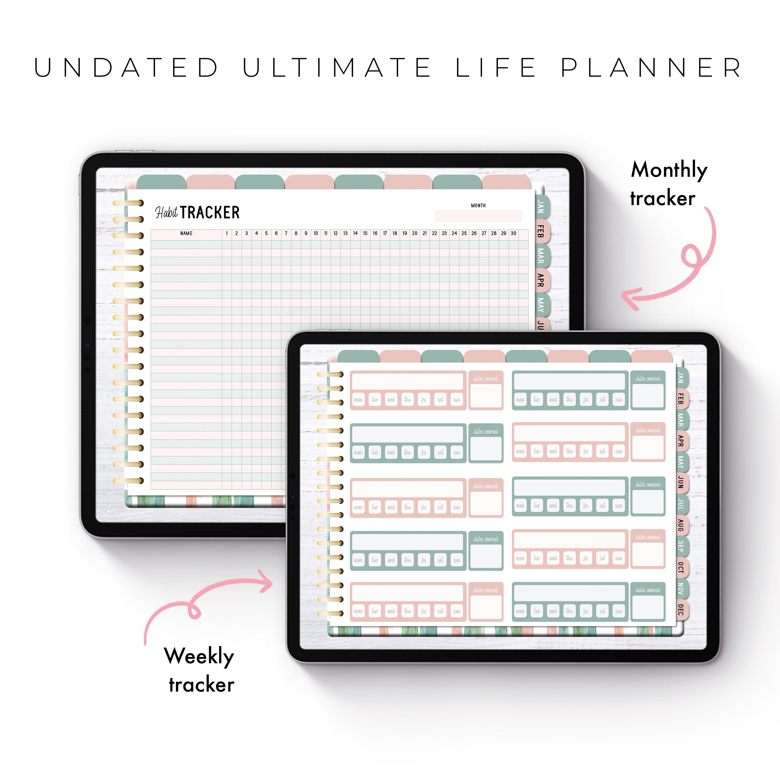 Undated Ultimate Life Planner in Pink Desert - Landscape | Digital ...