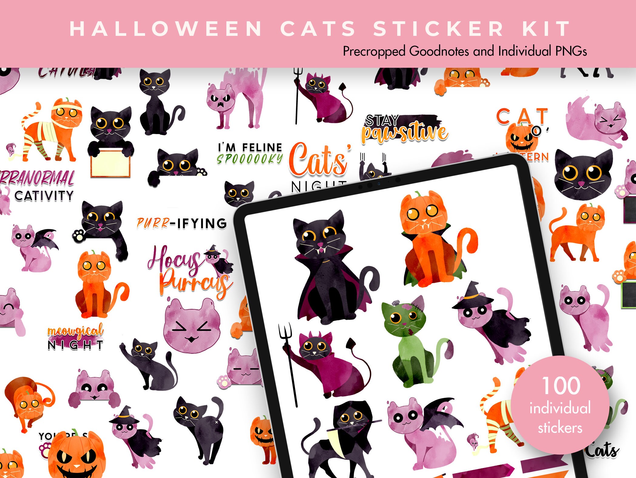 Paper digital planning digital sticker kit Halloween Precropped ...
