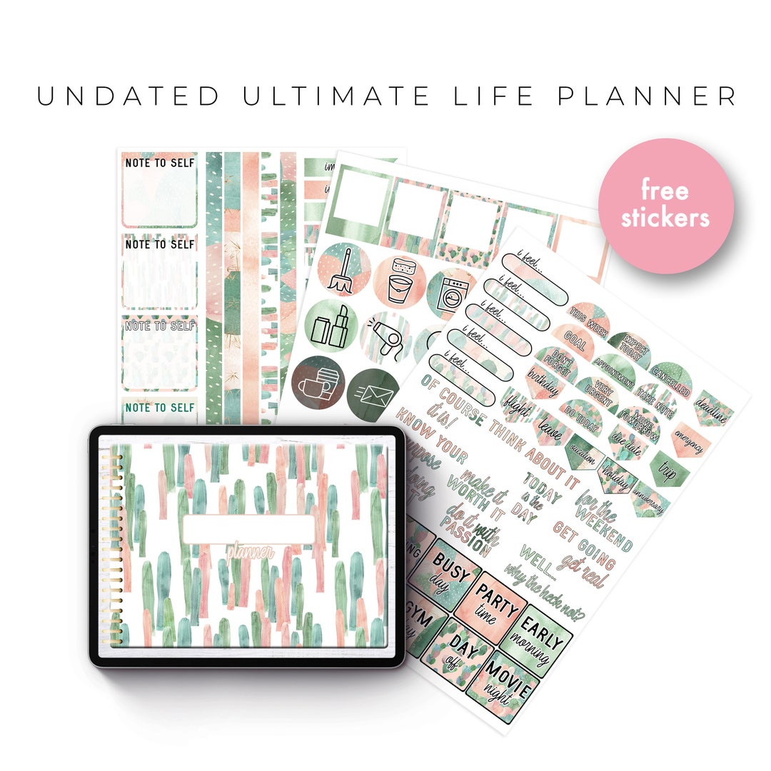 Undated Ultimate Life Planner in Pink Desert - Landscape | Digital ...