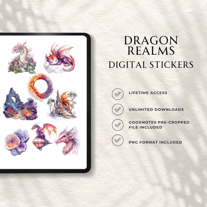 Dragon Stickers | Mythical Sticker | Planner Stickers | Digital ...