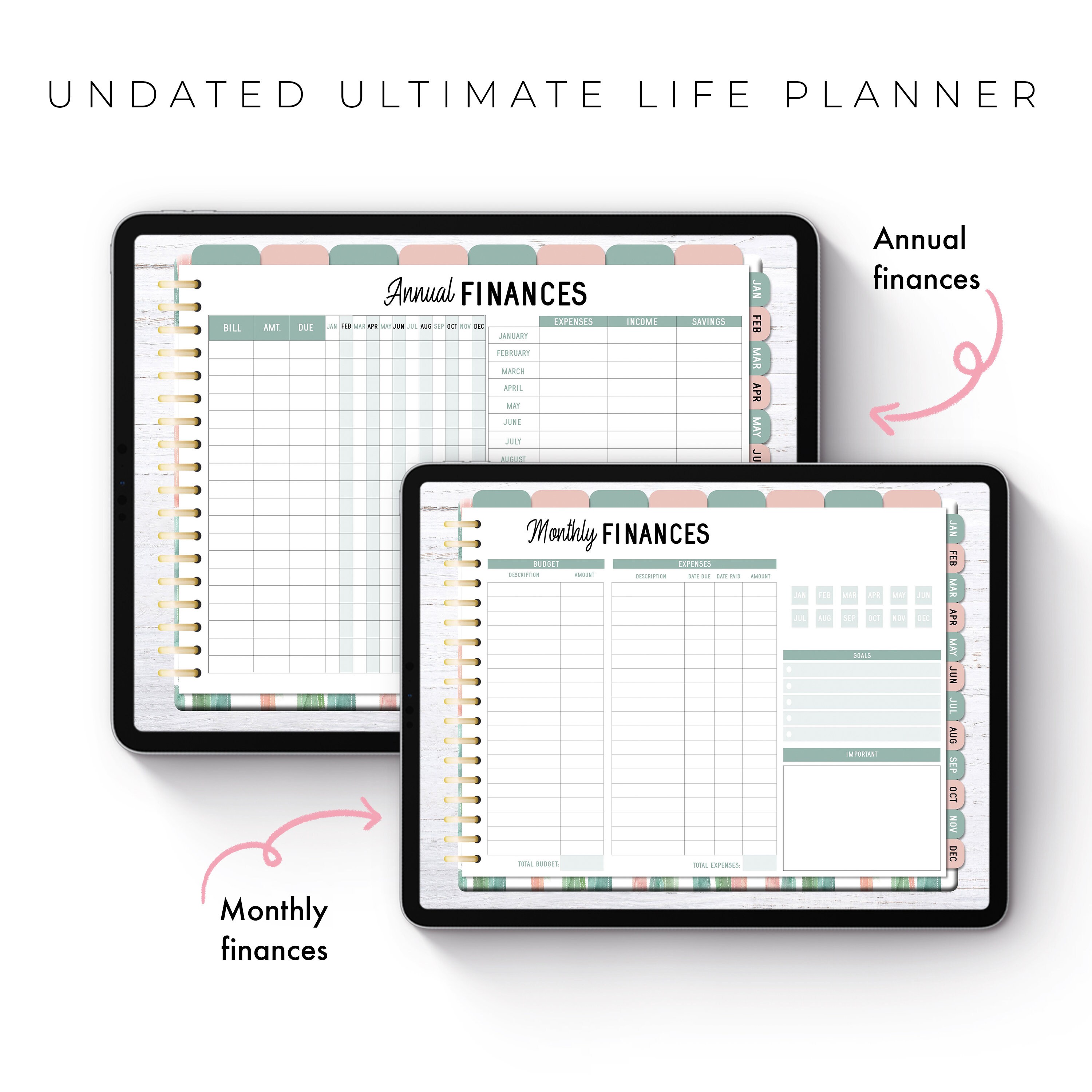 Undated Ultimate Life Planner in Pink Desert - Landscape | Digital ...