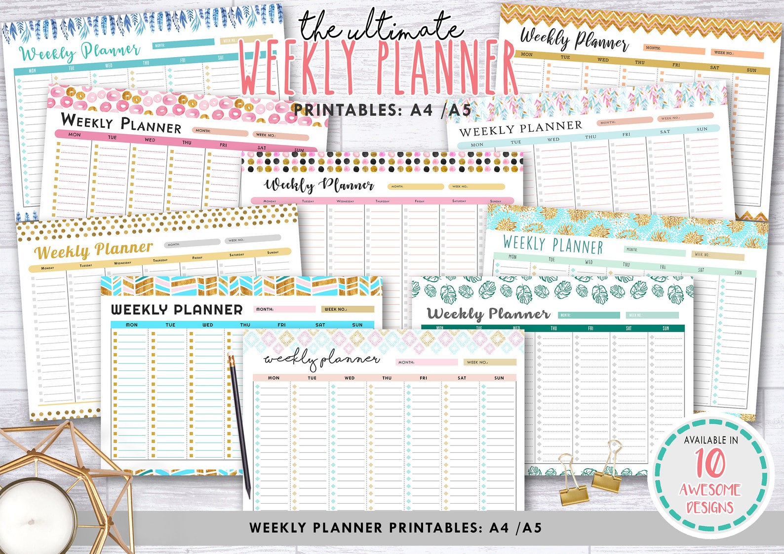 The Ultimate Weekly Plannerstudent Agenda Desk Notepad to | Etsy