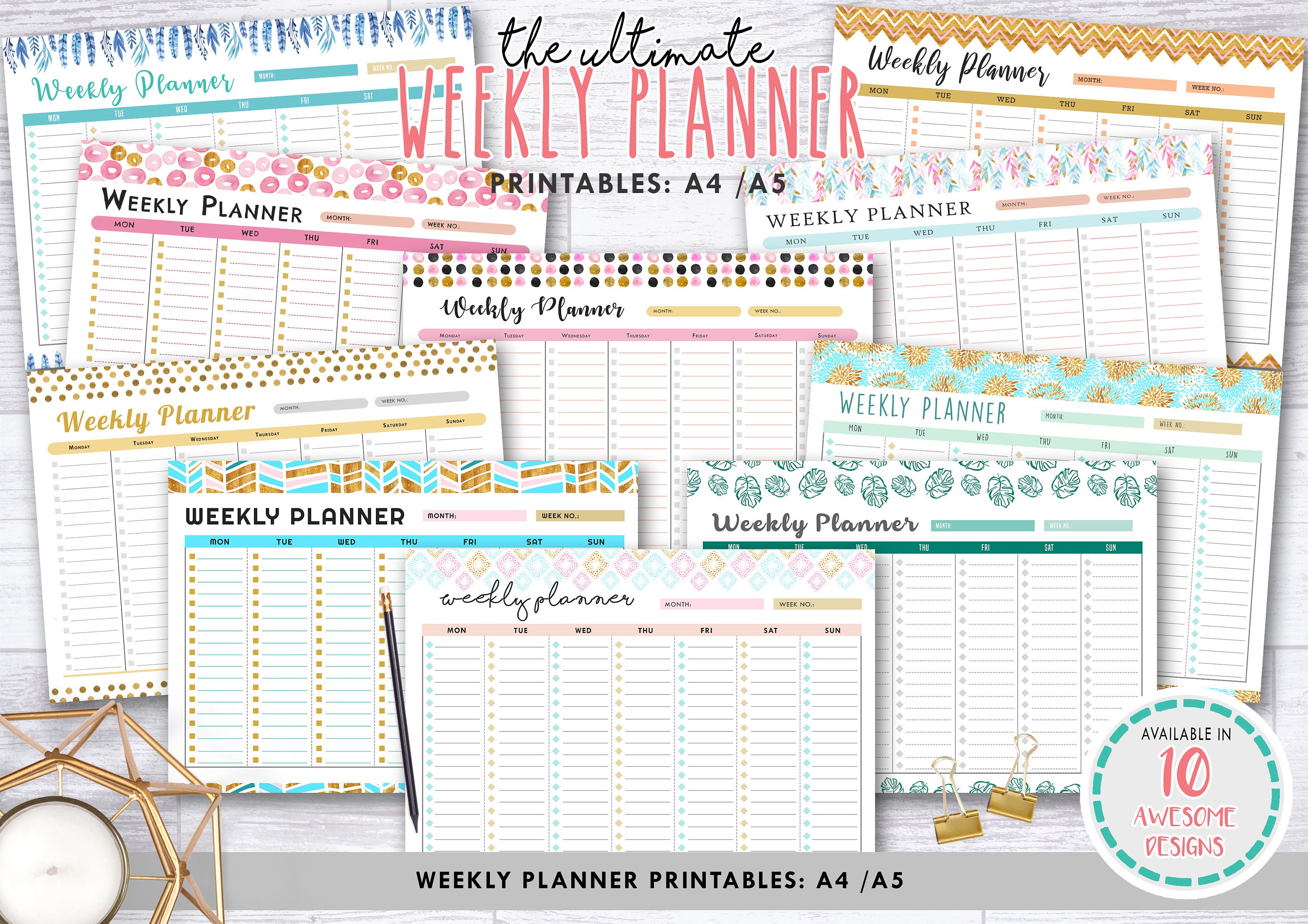 The Ultimate Weekly Plannerstudent Agenda Desk Notepad to | Etsy