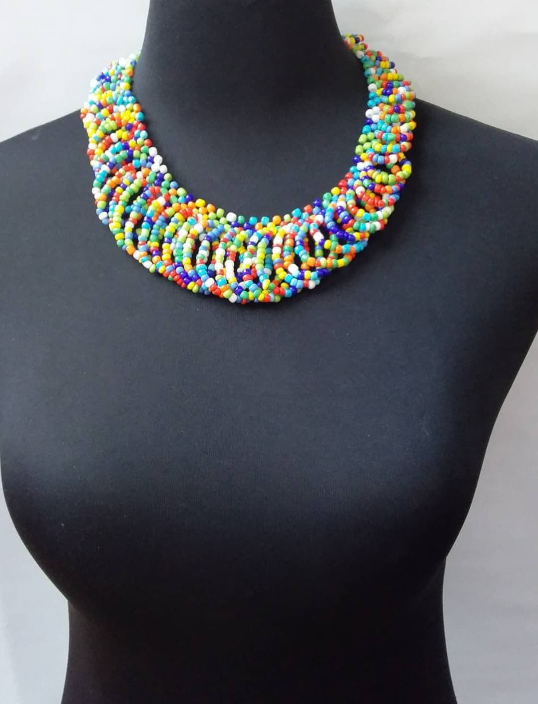 Collier perlé multicolore Collier Massaï Collier perles - Etsy France