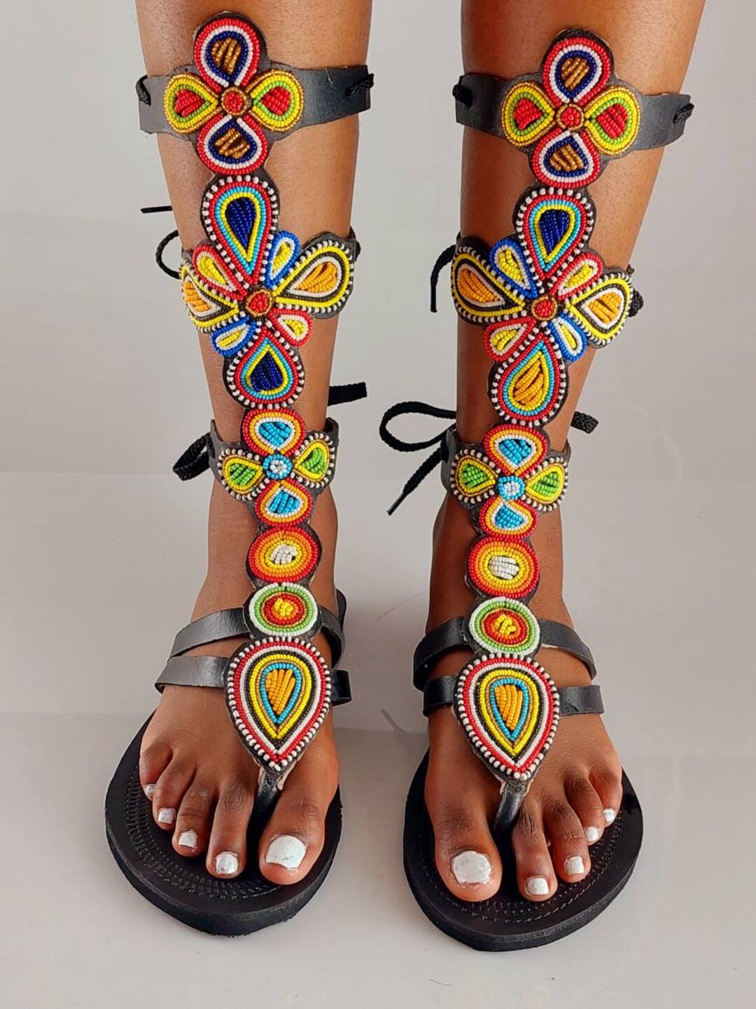 Women's Fashion/african Sandal/bohemian Sandal/beaded Gladiator Sandal ...