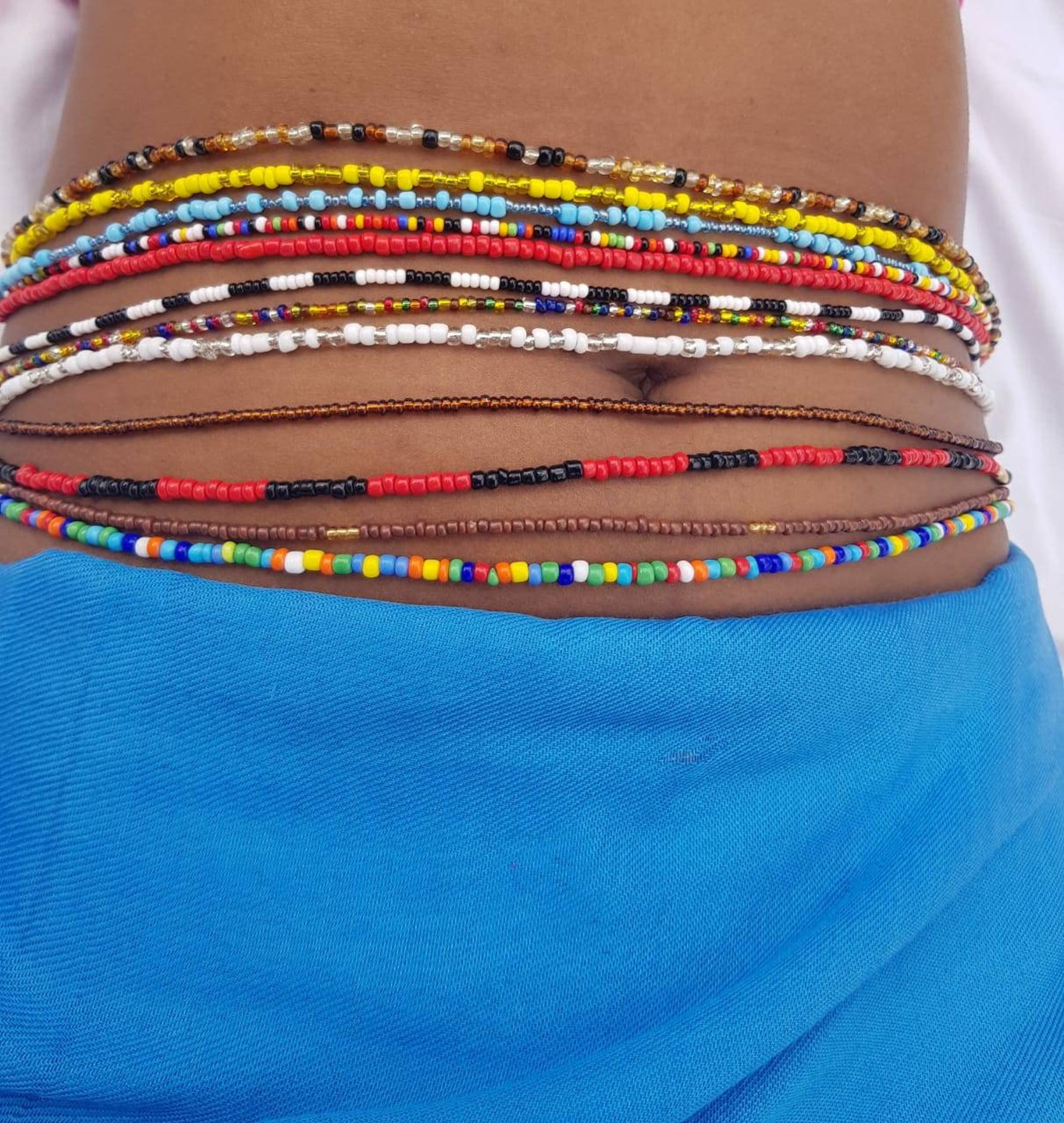 Ethnic Waist Beads African Woman Wearing Waist Beads Etsy