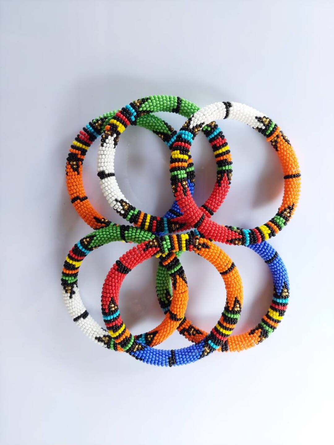 African Beaded Bracelets - Unisex Bangles - Maasai Bracelets - African ...