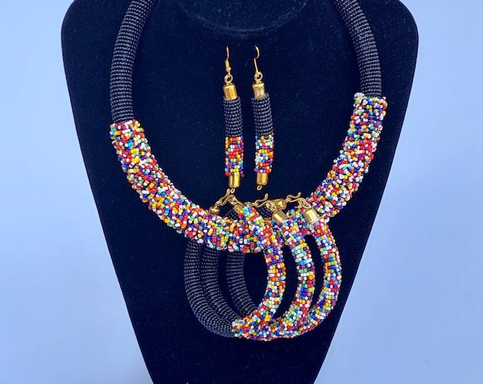 ON SALE African Jewelry Set Kenyan Jewelry Set Maasai Necklaces Tribal ...