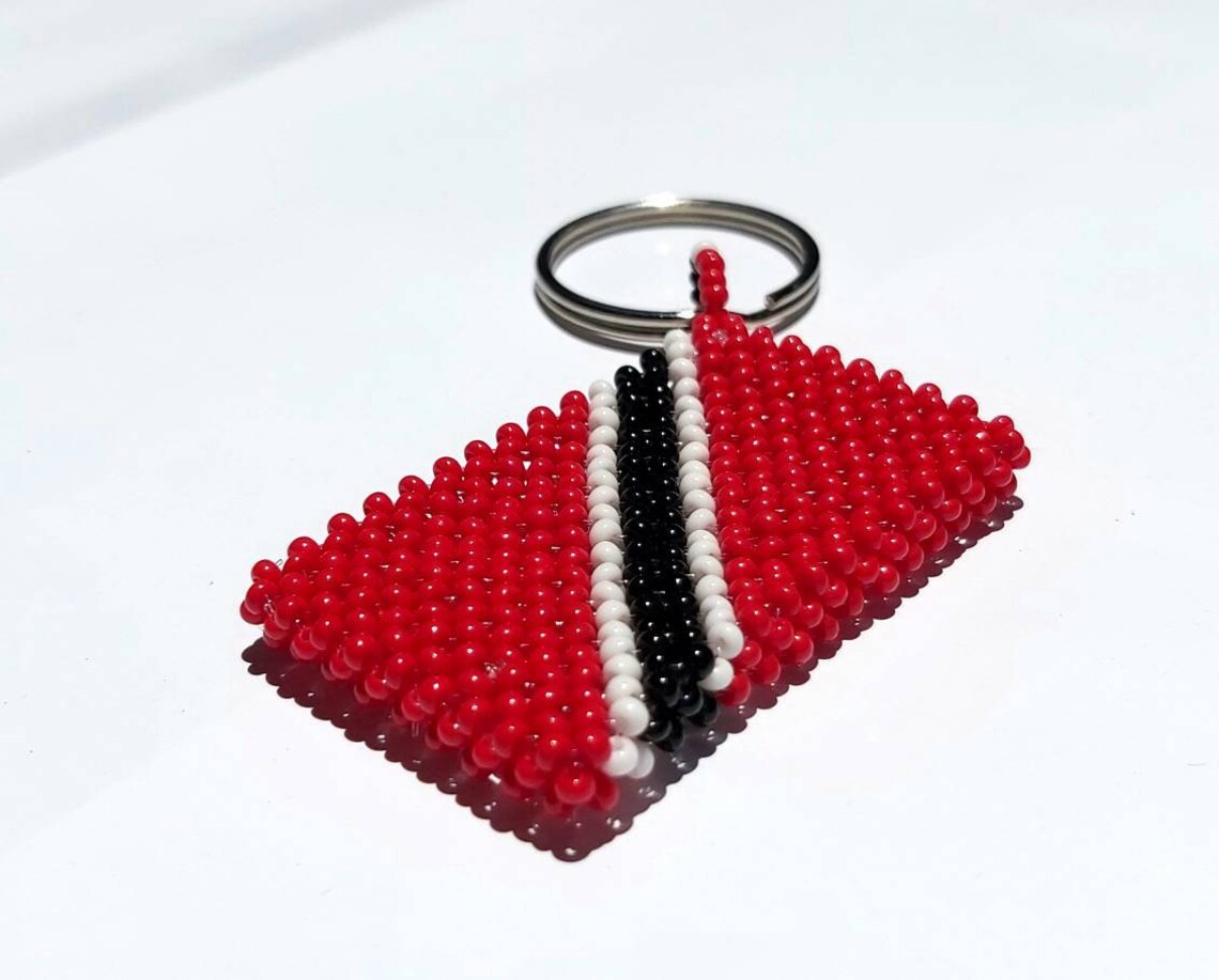 Trinidad Flag Keyholder Beaded Key Chain kenyan Made Key | Etsy