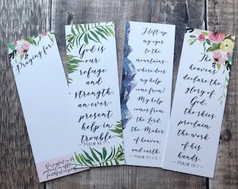 Christian Bookmark, Bible Verse Bookmark, Christian Gifts, Psalms ...