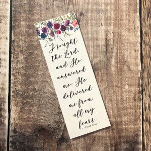 Set of 2 Christian Bookmarks Bible Verse Bookmark Psalm 27 - Etsy