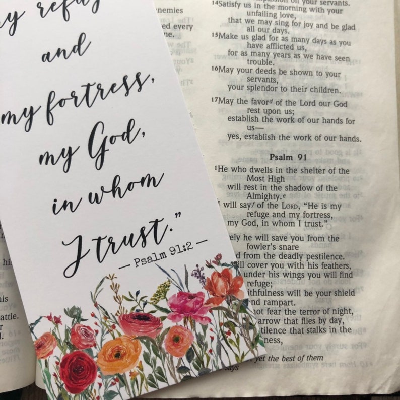Set of 2 Christian Bookmarks Bible Verse Bookmark Psalm 27 - Etsy