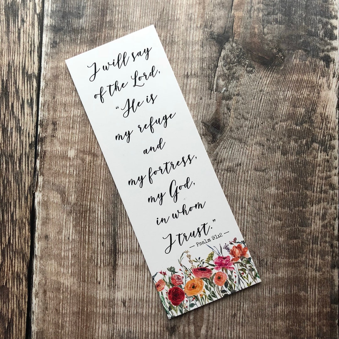 Christian Bookmark, Bible Verse Bookmark, Christian Gifts, Psalms ...