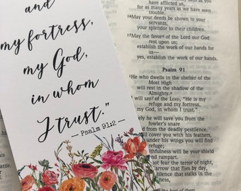 Christian Bookmark, Bible Verse Bookmark, Christian Gifts, Psalms ...