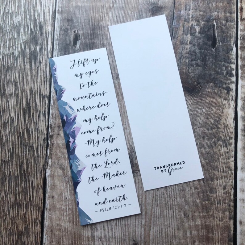 Set of 2 Christian Bookmarks Bible Verse Bookmark Psalm 19 & 121 ...