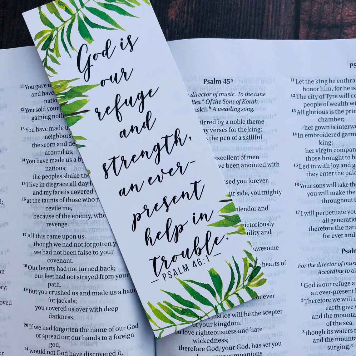 Set of 2 Christian Bookmarks Bible Verse Bookmark Psalm 46 - Etsy