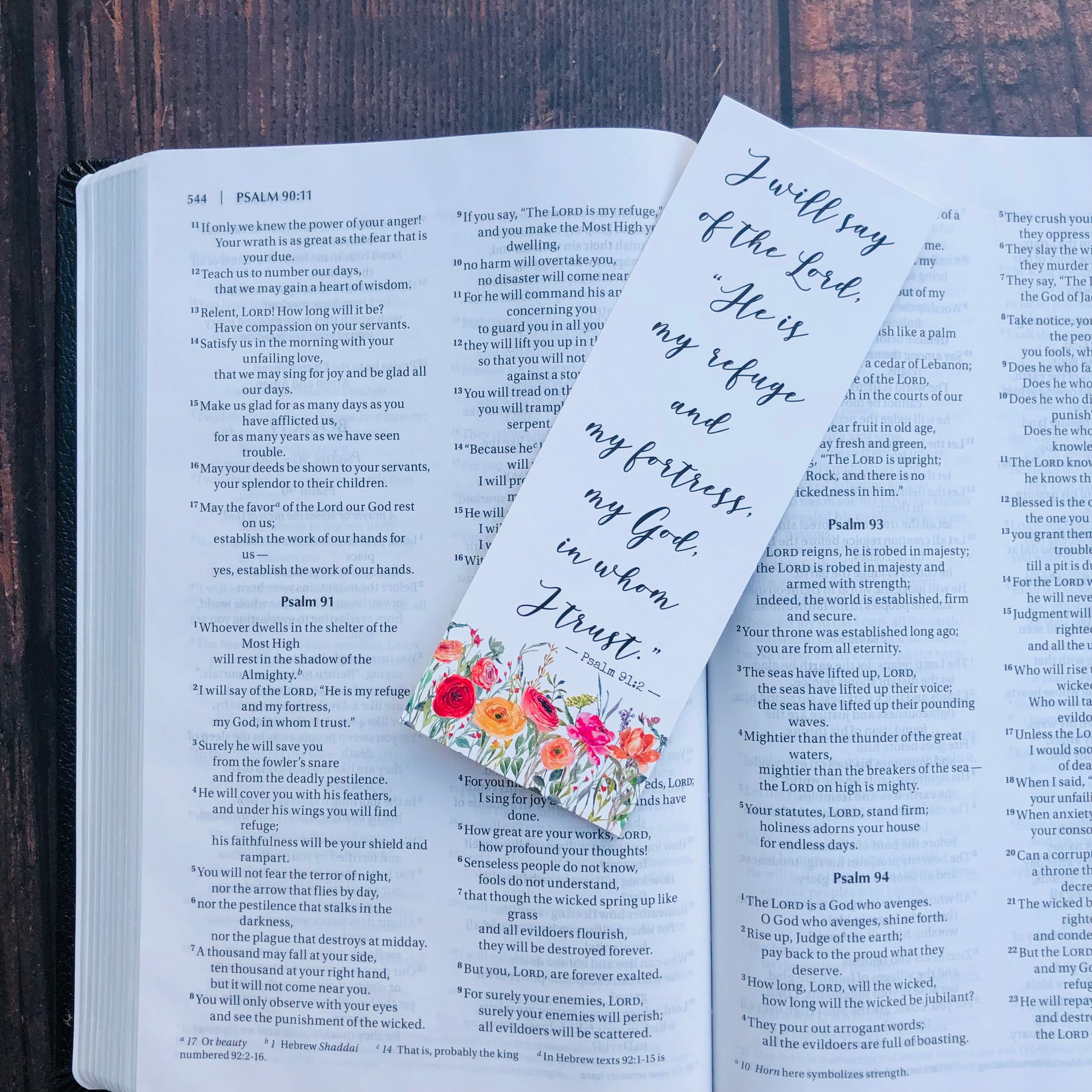 Christian Bookmark, Bible Verse Bookmark, Christian Gifts, Psalms ...
