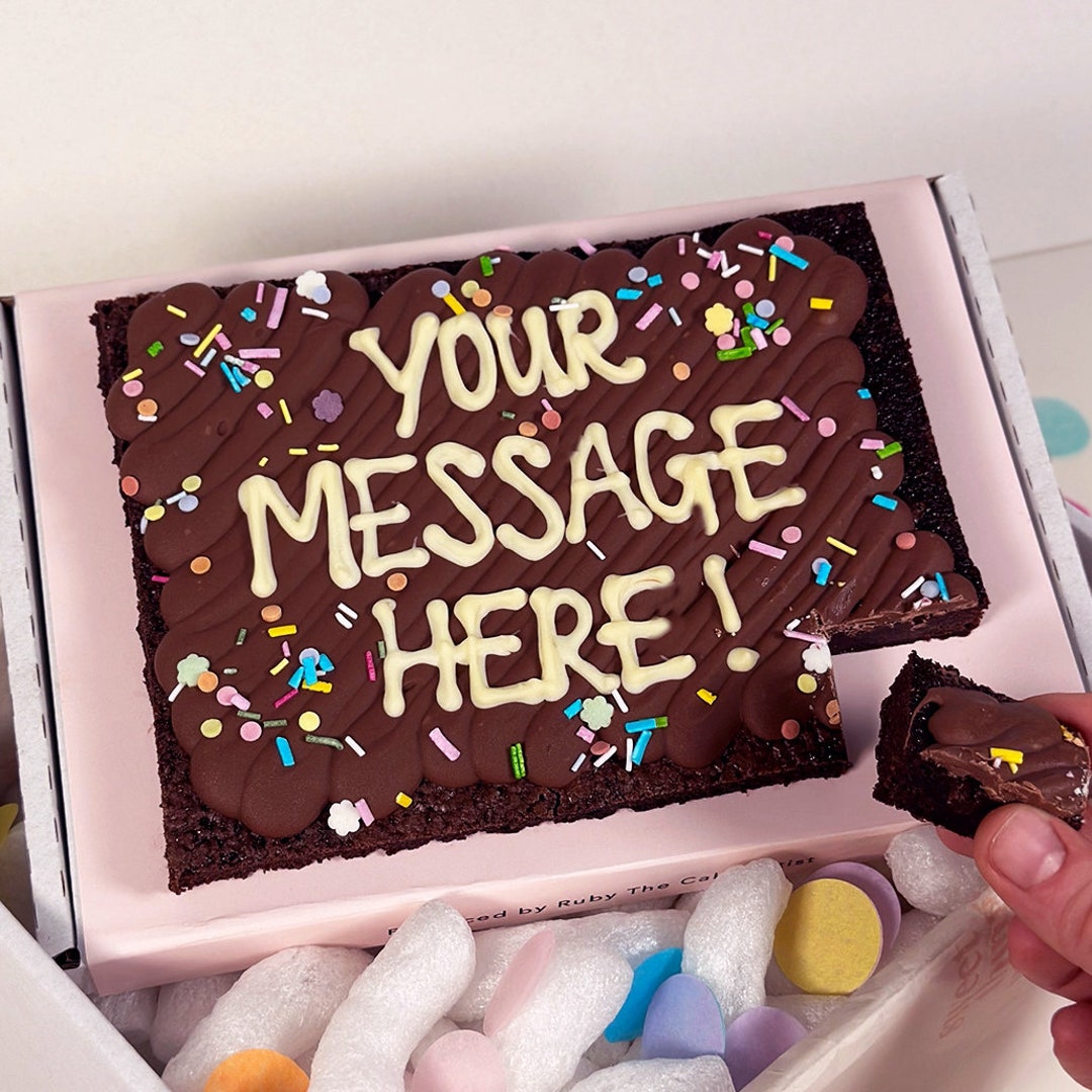 Personalised Brownie Slab / Birthday Brownie Slab / Brownies by Post ...