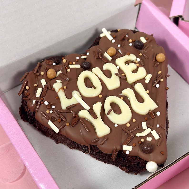 Mini Heart Brownie Slab / Postal Brownies / Letterbox Brownies / Love ...