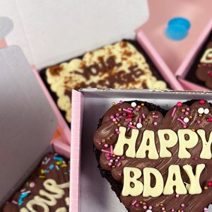 Mini Heart Brownie Slab / Postal Brownies / Letterbox Brownies / Love ...