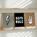 Boys Rule Dude Lightning Peace Gallery Wall Set of 3 Downloadable ...