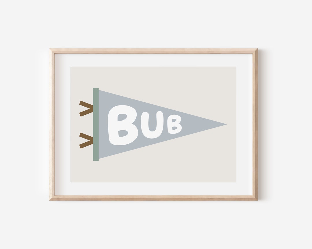 Bub Flag Downloadable Print, Nursery Decor, Kids Room, Monochrome ...