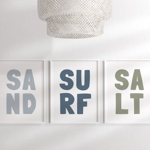 Sand Surf Salt Beachy Gallery Wall Set of 3 Downloadable Prints, Boy ...
