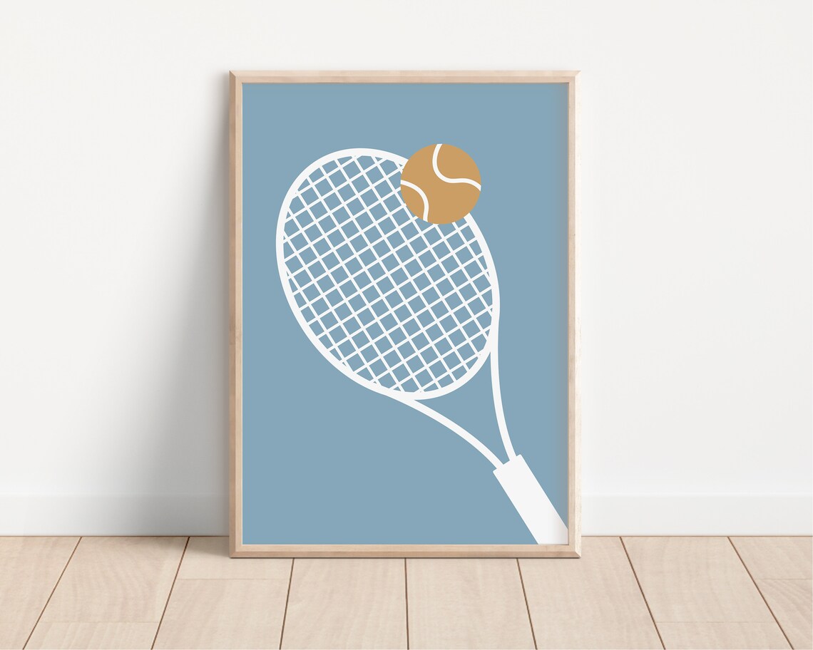 Tennis Racket Downloadable Print, Modern Minimalist Sports Nursery ...