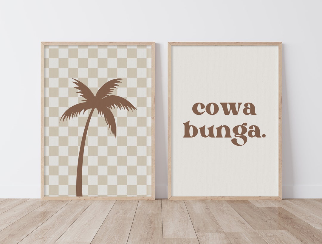 Cowa Bunga Palm Tree Downloadable Print Set of 2, Surf Nursery Decor ...