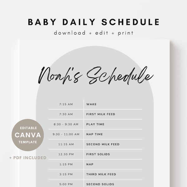 Baby Schedule - Etsy