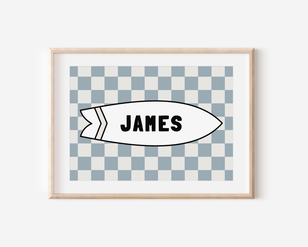 Personalized Name Surfboard Downloadable Print, Nursery Name Decor ...