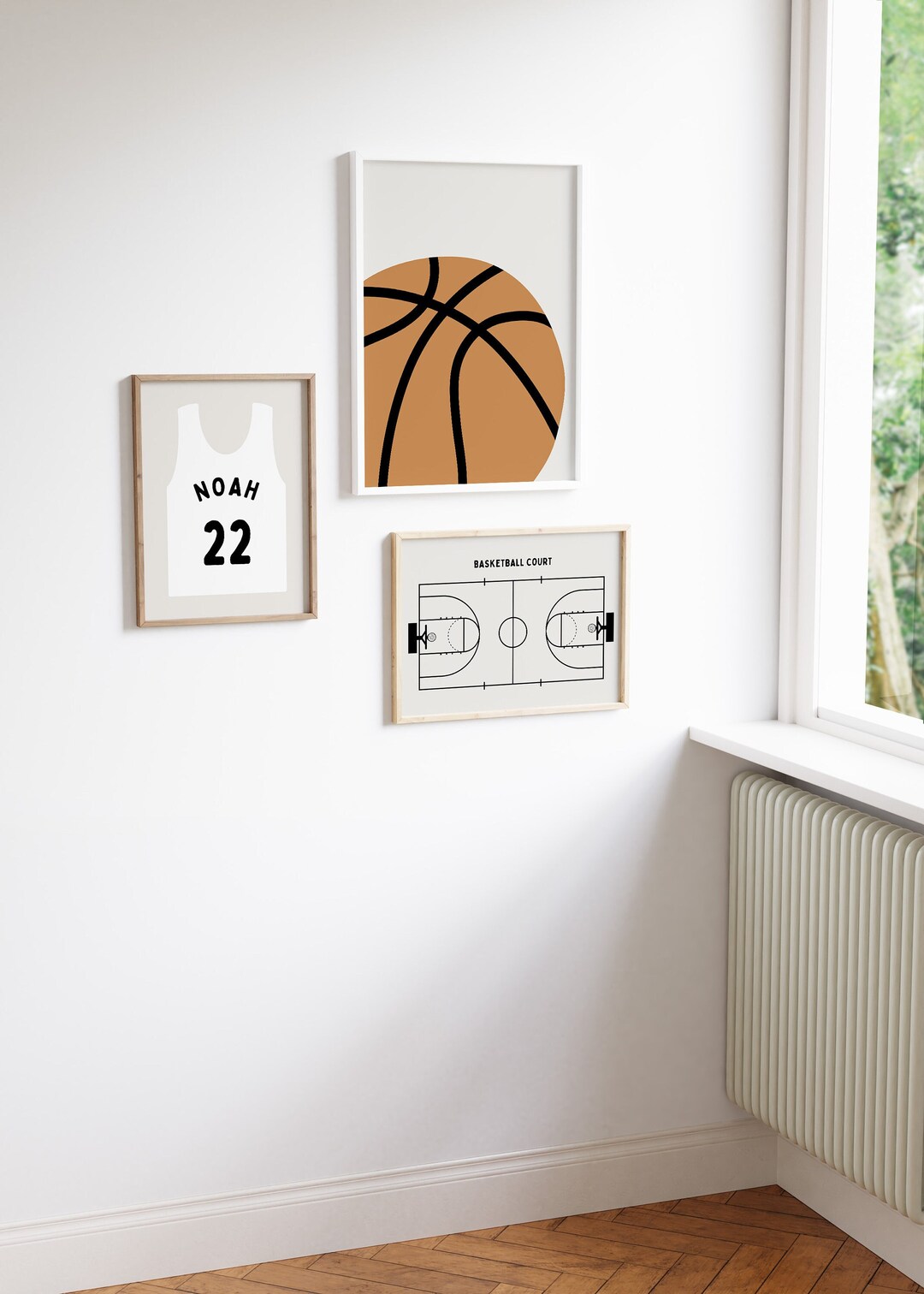 Personalized Modern Basketball Gallery Wall Set of 3 Downloadable ...