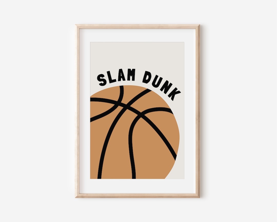Modern Slam Dunk Basketball Downloadable Print, Minimalist Sports Boy ...