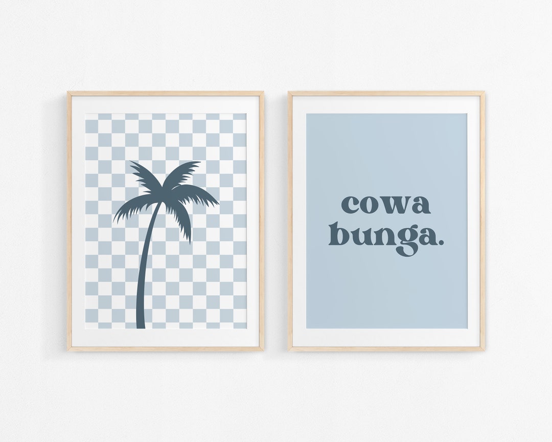 Cowa Bunga Palm Tree Downloadable Print Set of 2, Surf Nursery Decor ...