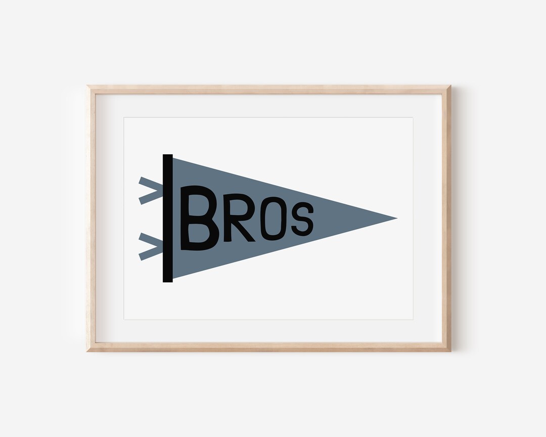 Bros Brothers Flag Downloadable Print, Brother Nursery Decor, Kids Room ...