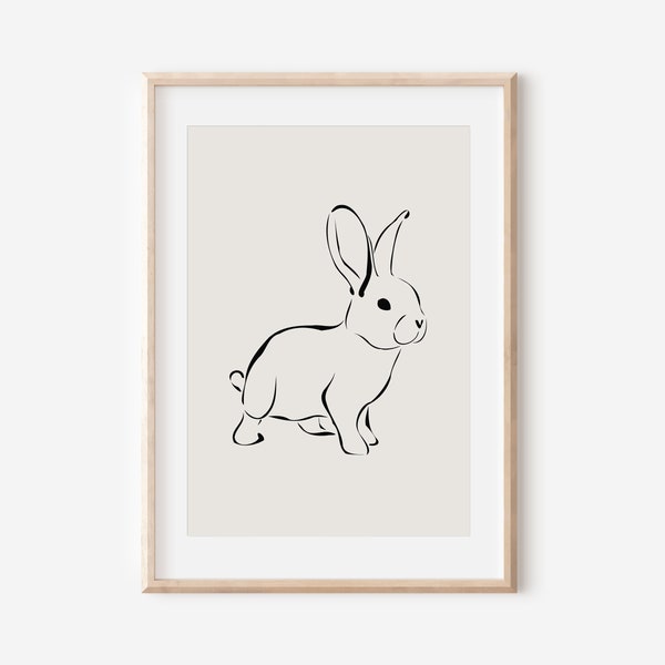 Rabbit Line Art - Etsy